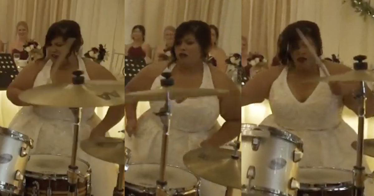 Watch this bride play an incredible drum solo at her… | Kerrang!